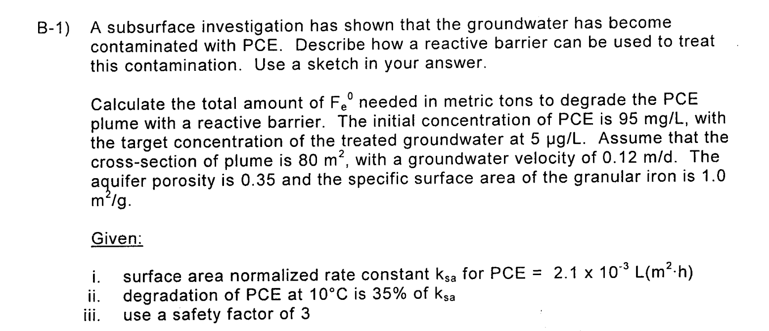 Solved 1) A subsurface investigation has shown that the | Chegg.com