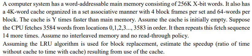 Solved A computer system has a word-addressable main memory | Chegg.com