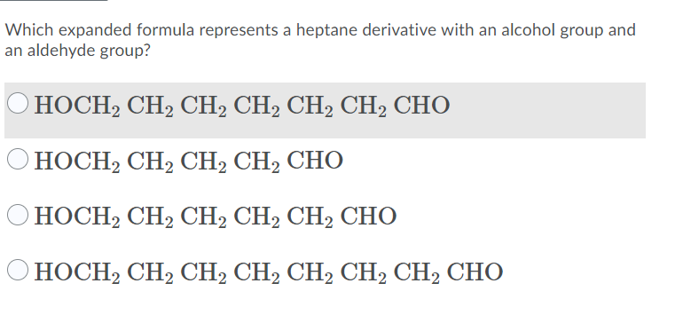 Solved Which expanded formula represents a heptane | Chegg.com