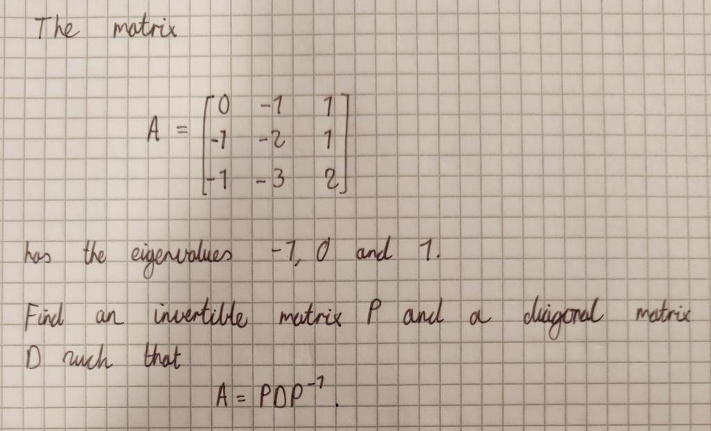 Solved The matrix A=⎣⎡0−1−1−1−2−3112⎦⎤ has the eigenvalues | Chegg.com