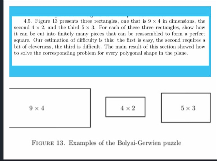 Solved 4.5. Figure 13 presents three rectangles, one that is | Chegg.com