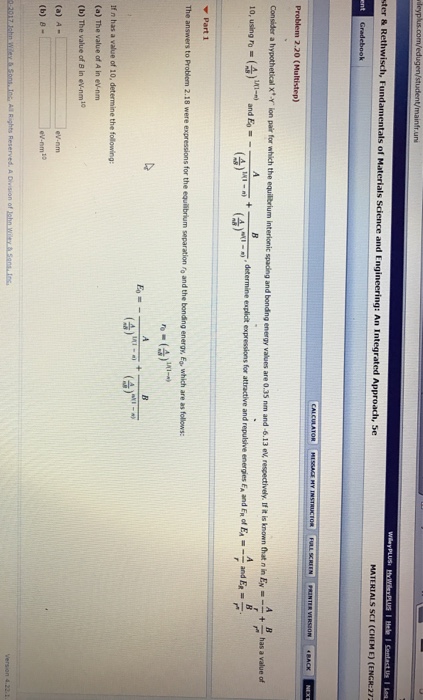 Solved Consider a hypothetical x^+ r^- ion pair for which | Chegg.com