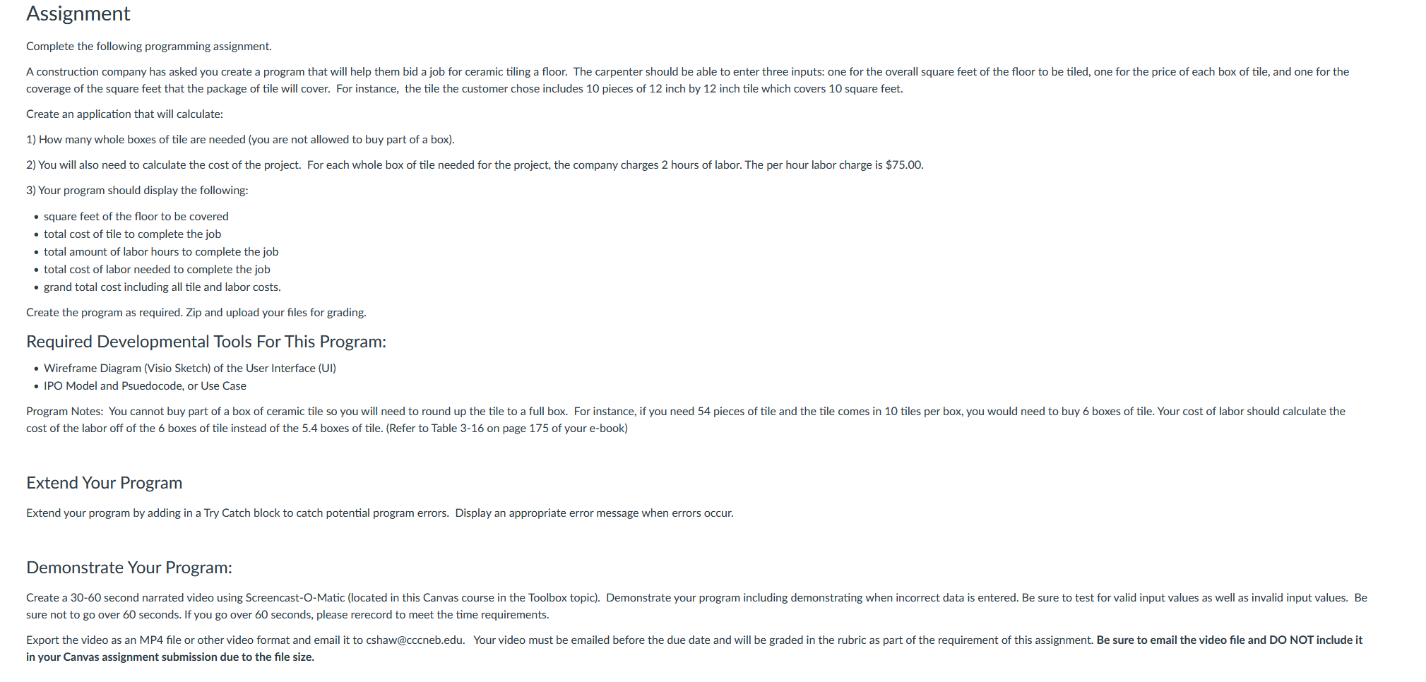 Solved AssignmentComplete the following programming | Chegg.com