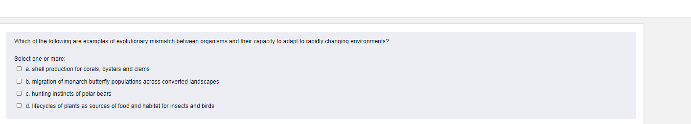 Solved Which of the following are examples of evolutionary | Chegg.com