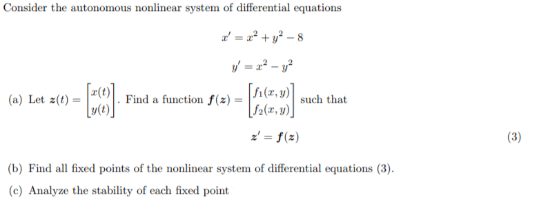 Solved Consider the autonomous nonlinear system of | Chegg.com