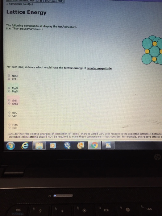 Solved The following compounds all display the NaCl | Chegg.com