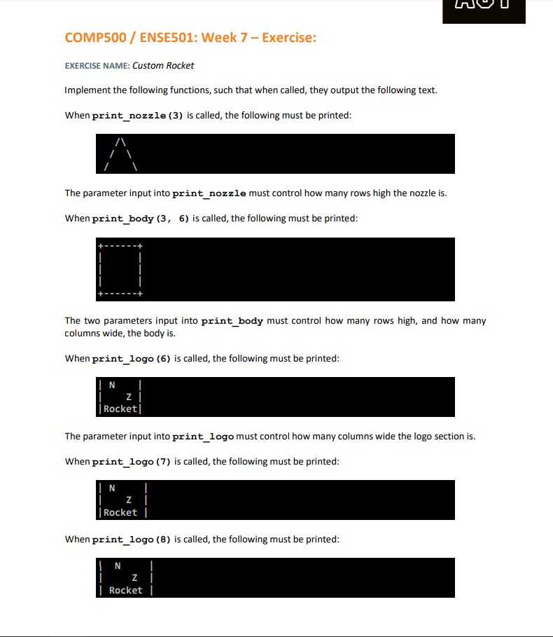 Solved COMP500 / ENSE501: Week 7 - Exercise: EXERCISE NAME: | Chegg.com
