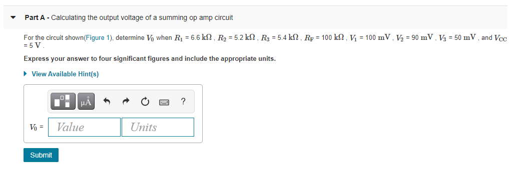 Solved Summing Op Amp Circuits Learning Goal: To analyze op | Chegg.com