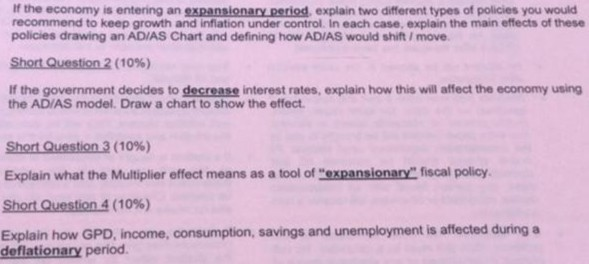 Solved If the economy is entering an expansionary period, | Chegg.com