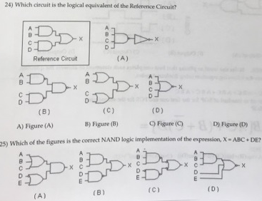 (Solved) : 24 Circuit Logical Equivalent Reference Circuit Reference ...