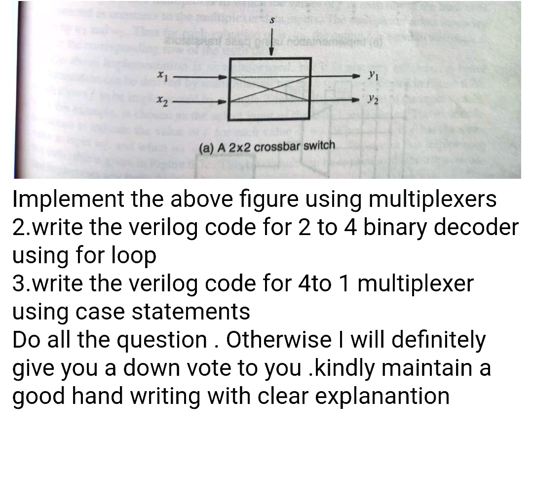 Solved X- (a) A 2x2 crossbar switch Implement the above | Chegg.com