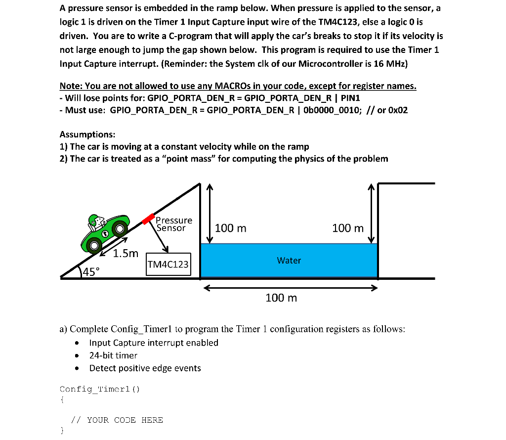 A pressure sensor is embedded in the ramp below. When | Chegg.com