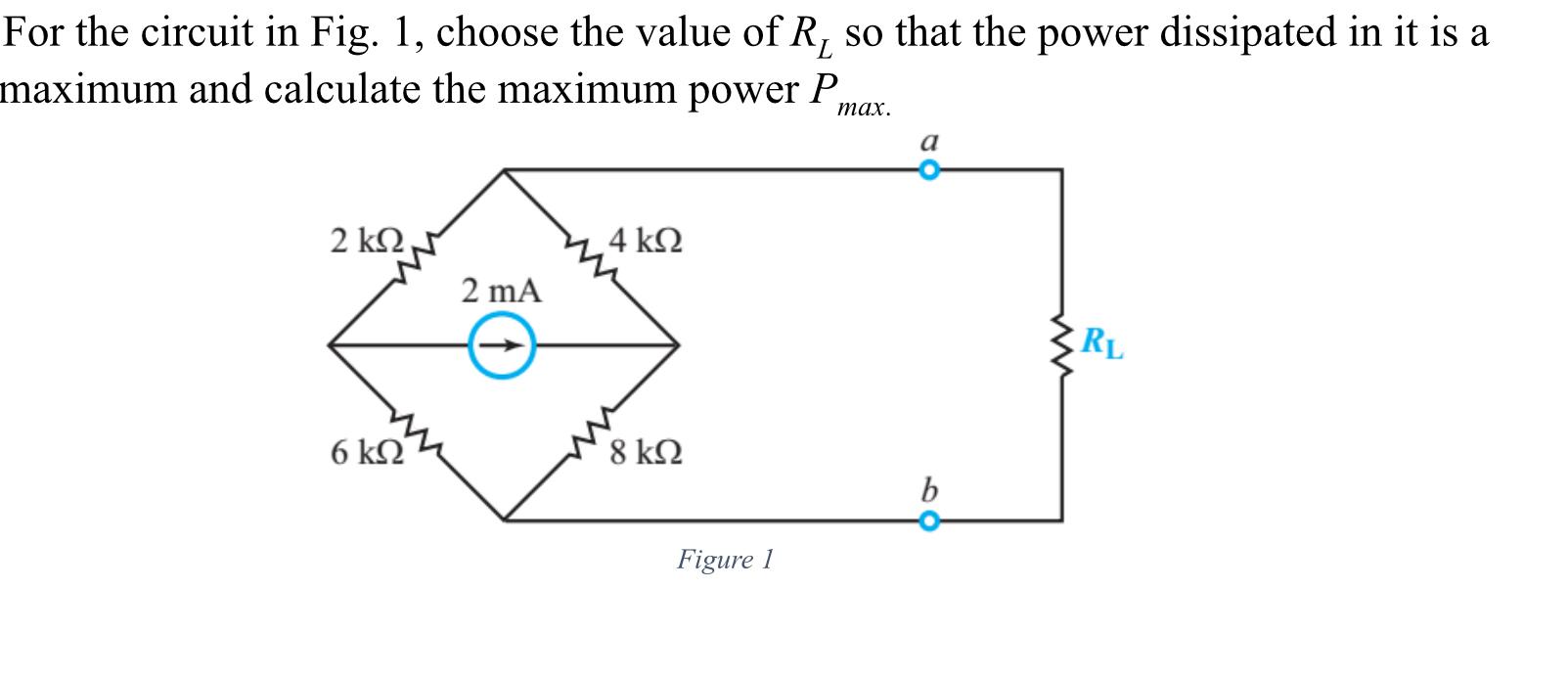 Solved For the circuit in Fig. 1, choose the value of R, so | Chegg.com
