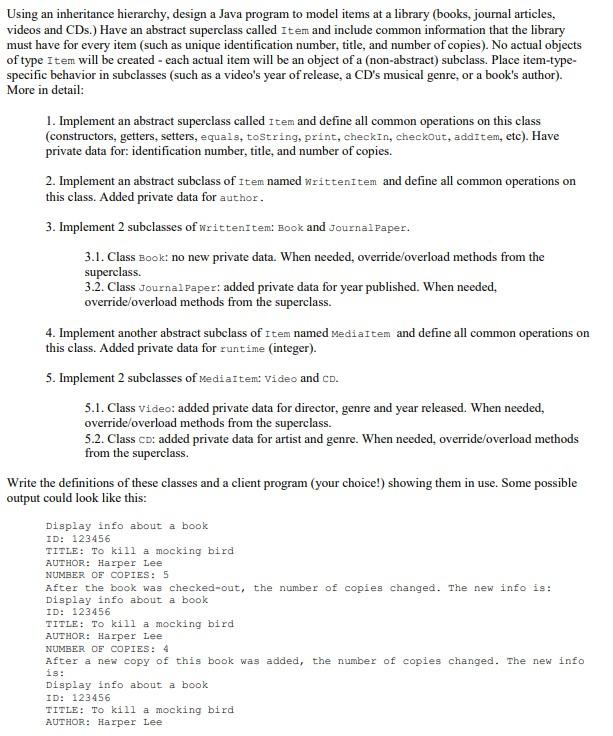 Solved Using An Inheritance Hierarchy Design A Java Program 1464