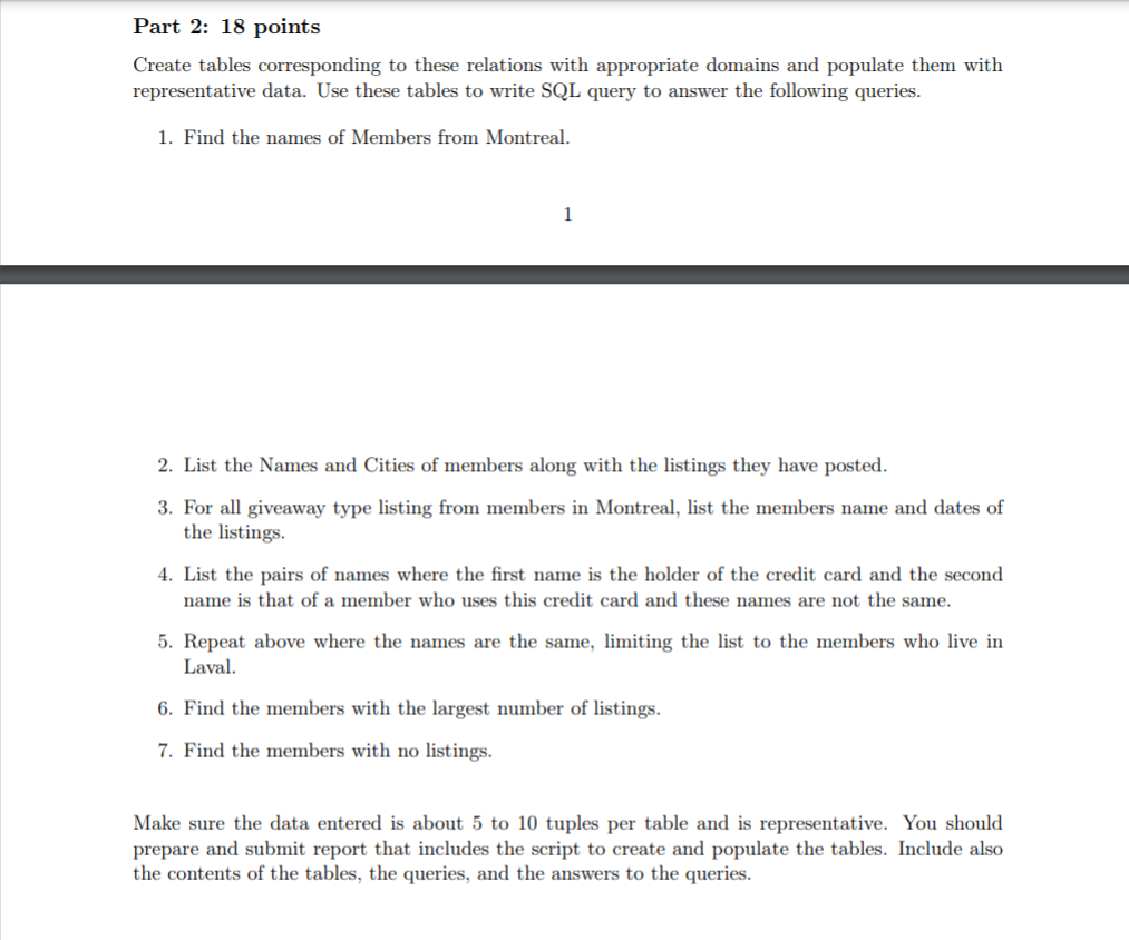 Solved Member(ID, Name, Address, City, Prov, PCode, Country, | Chegg.com