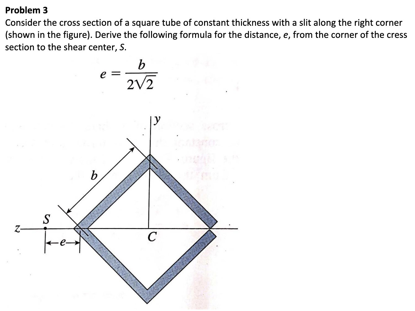 Solved Problem 3 Consider the cross section of a square tube | Chegg.com