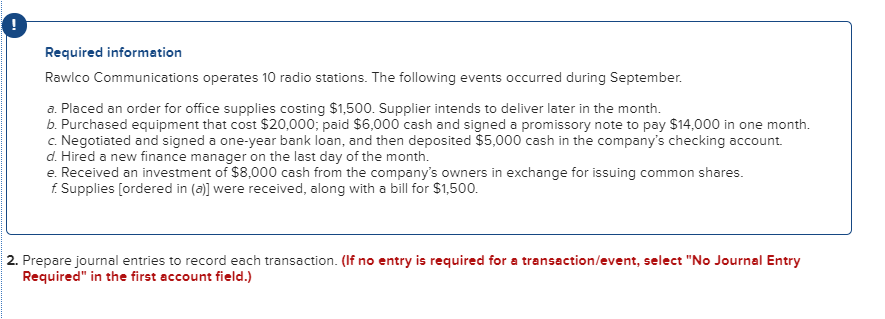 Solved Required information Rawlco Communications operates | Chegg.com