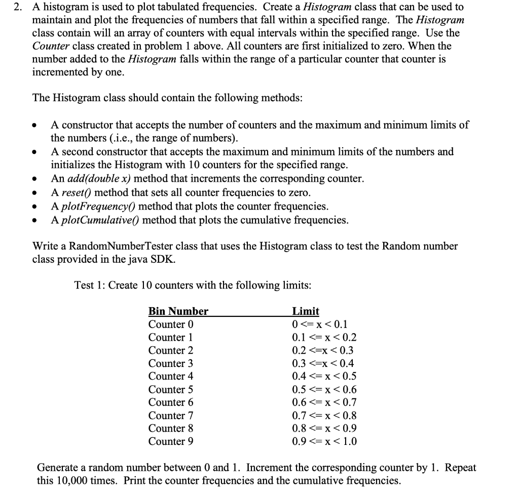 Solved 2. A histogram is used to plot tabulated frequencies. | Chegg.com