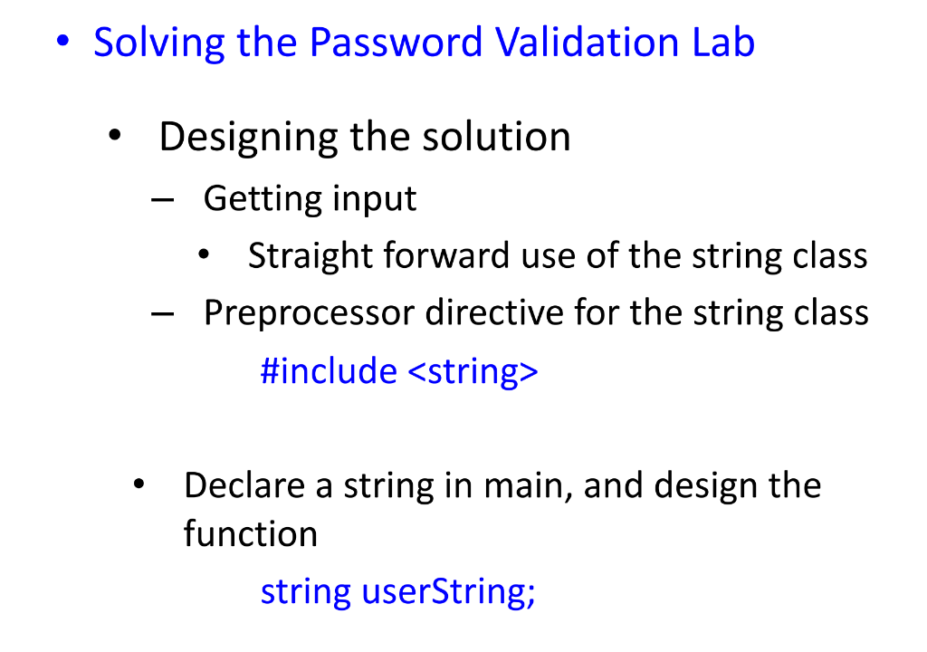 Solved Password validation with Test Cases Using the String | Chegg.com