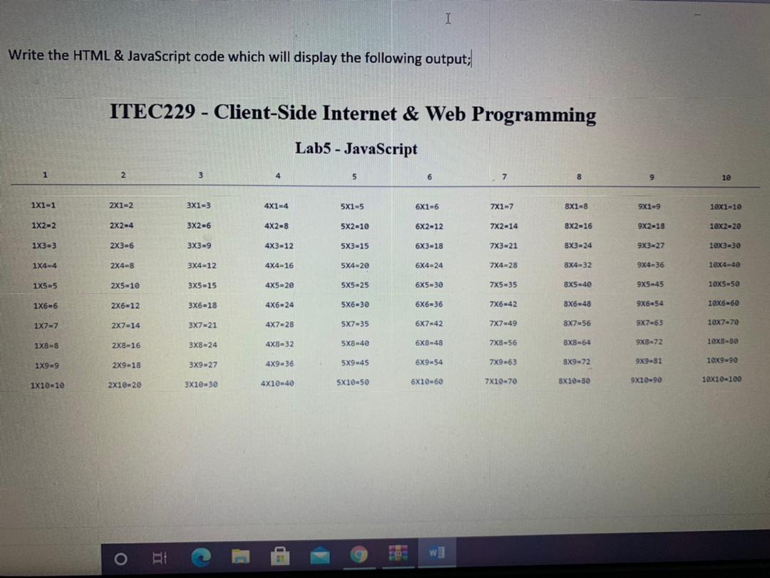 Solved Write the HTML & JavaScript code which will display | Chegg.com