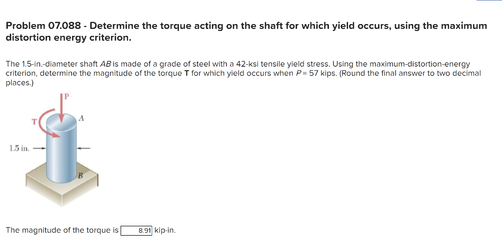 Solved The 1.5-in.-diameter shaft AB is made of a grade of | Chegg.com