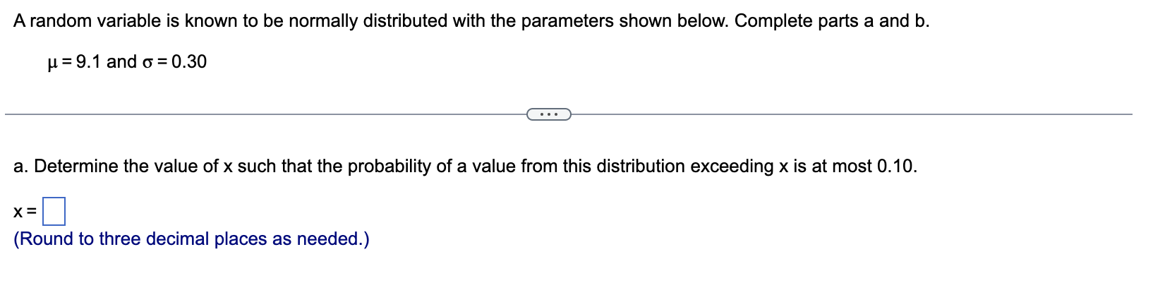 Solved A random variable is known to be normally distributed | Chegg.com