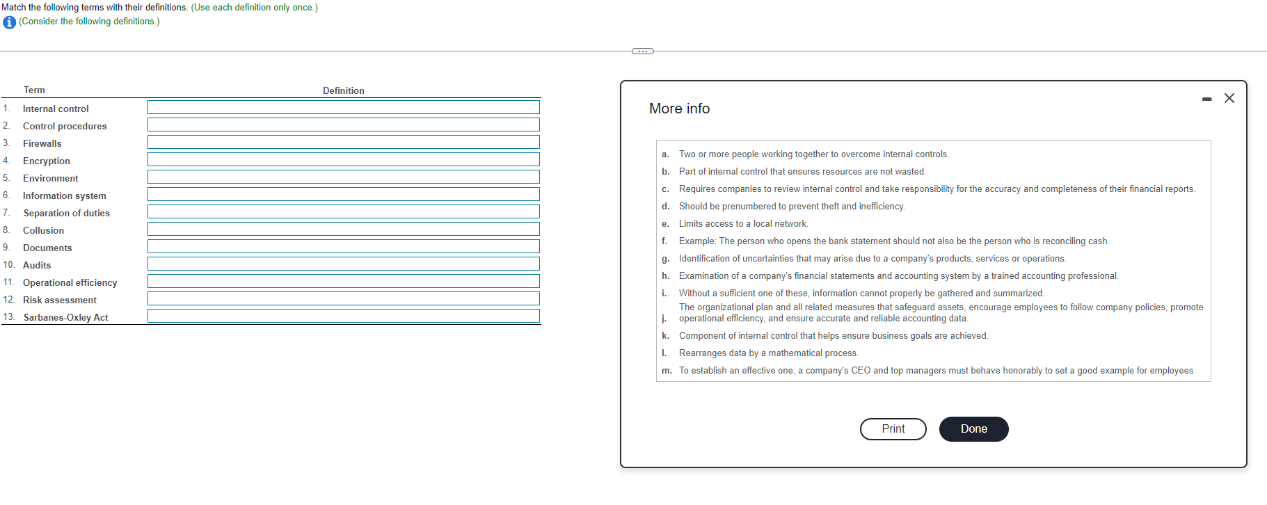 Solved Match the following terms with their definitions. | Chegg.com