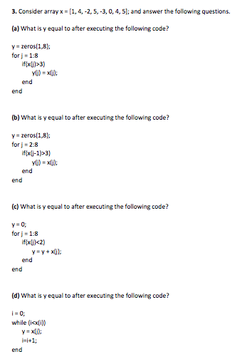 Solved 3) MATLAB - NOTE: The answers are not supposed to be | Chegg.com