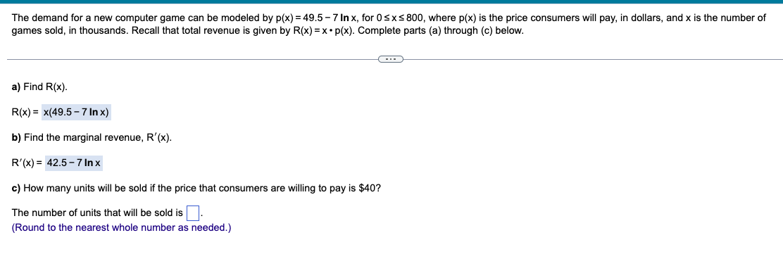 Solved The demand for a new computer game can be modeled by | Chegg.com