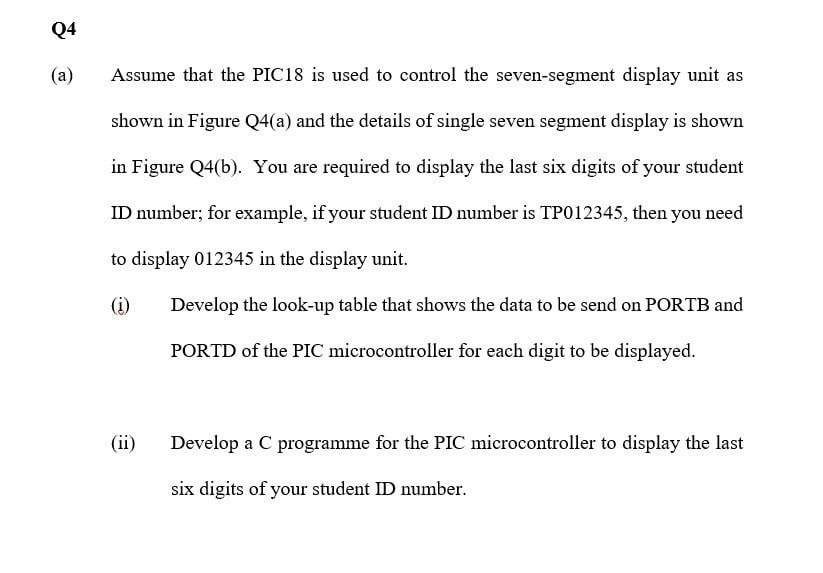 Solved Assume that the PIC18 is used to control the | Chegg.com