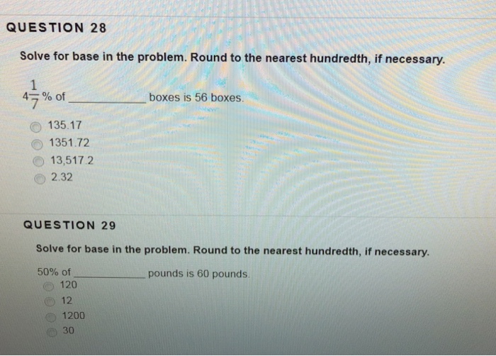 Solved QUESTION 28 Solve for base in the problem. Round to | Chegg.com