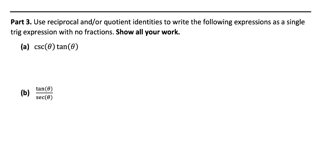 Solved I need help with these two questions for my trig | Chegg.com