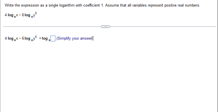 Solved Write the expression as a single logarithm with | Chegg.com