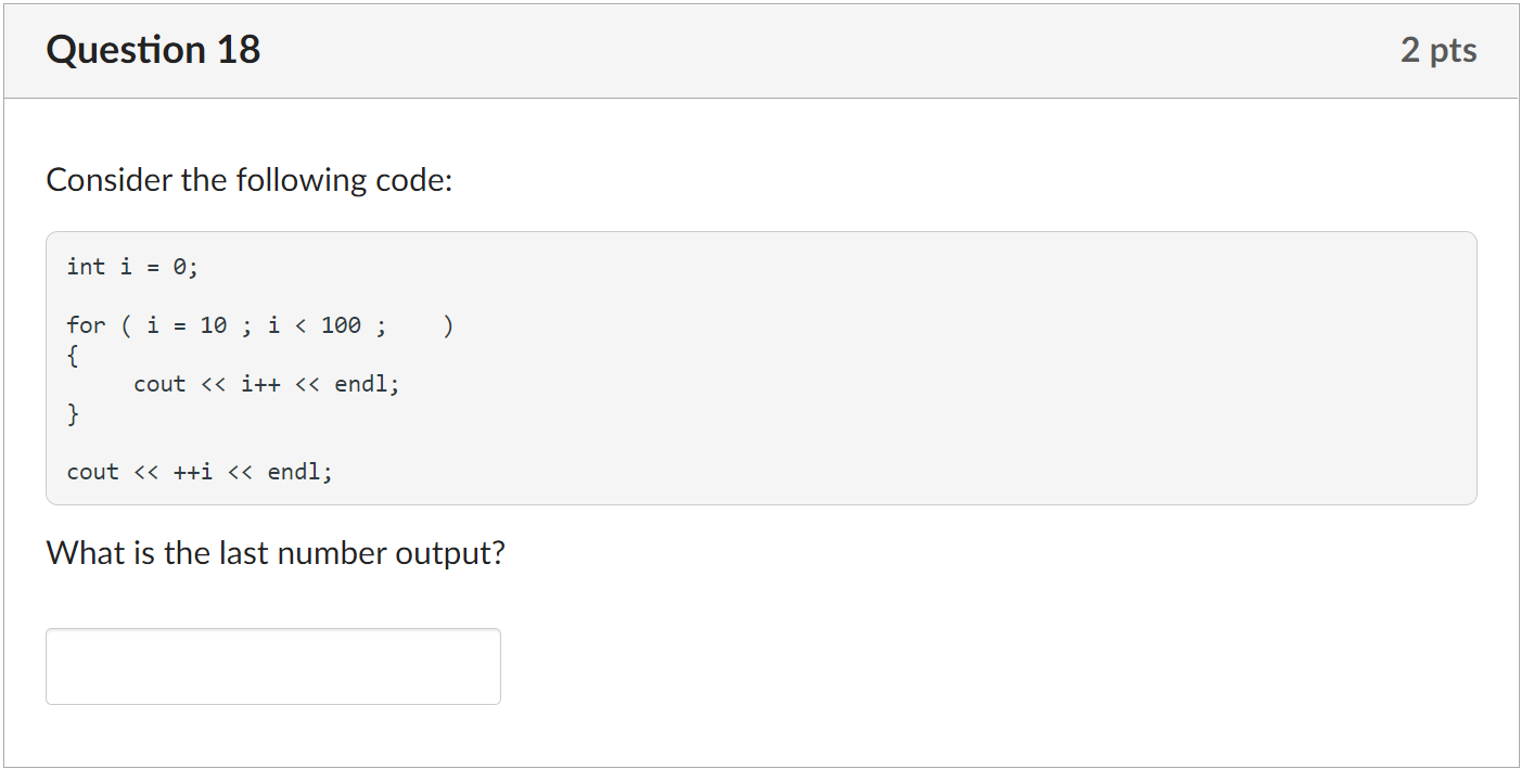 Solved Question 17 2 pts double num, count = 0, total = 0; | Chegg.com