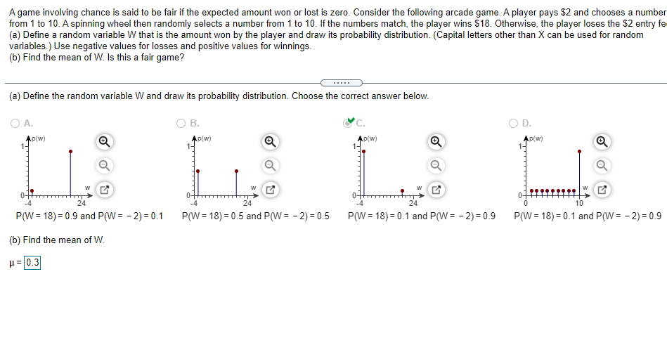 Solved A game involving chance is said to be fair if the | Chegg.com