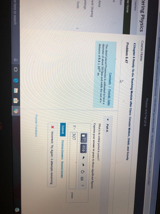 Solved Physics 1410 Fal 2018 ering Physics Course Home and G | Chegg.com