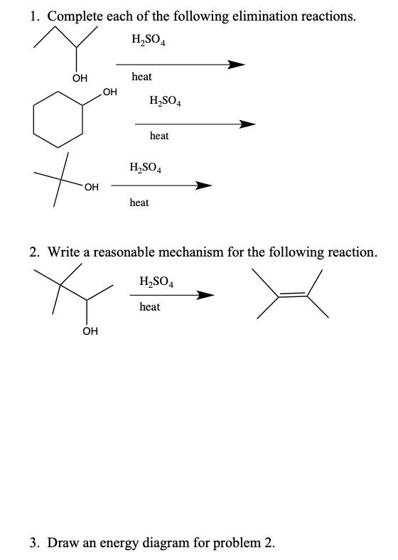 Solved Complete each of the following elimination | Chegg.com