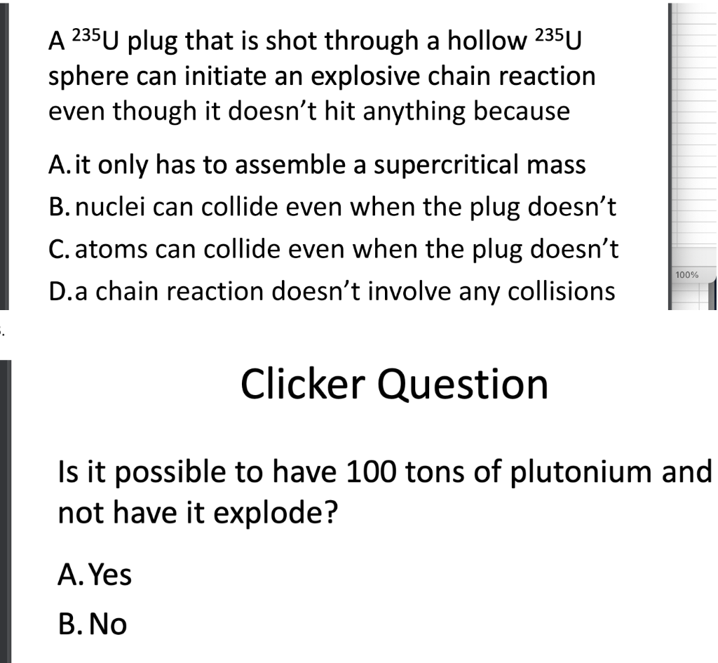 Solved A235U plug that is shot through a hollow 235U sphere | Chegg.com