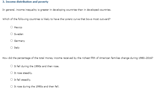Solved 3. Income distribution and poverty In general, income | Chegg.com