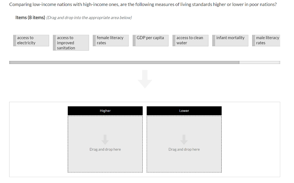 Solved Comparing low-income nations with high-income ones, | Chegg.com
