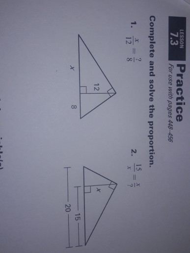 Solved Practice For use with pages 448 456 LESSON 7.3 | Chegg.com