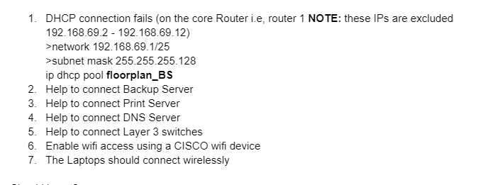 Solved 1. DHCP connection fails (on the core Router i.e, | Chegg.com