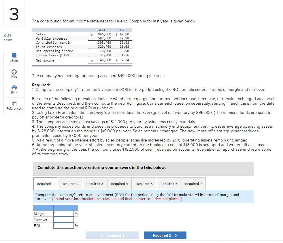 Solved m. 3 The contribution format income statement for | Chegg.com