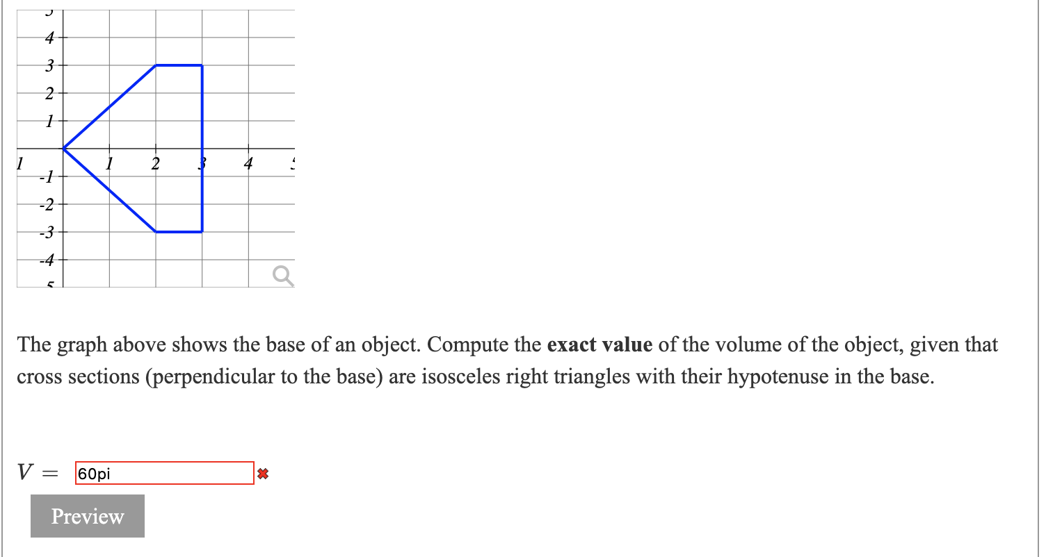 Solved The graph above shows the base of an object. Compute | Chegg.com