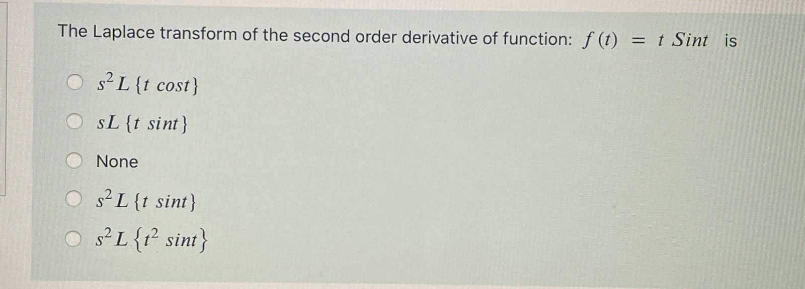 Solved The Laplace transform of the second order derivative | Chegg.com