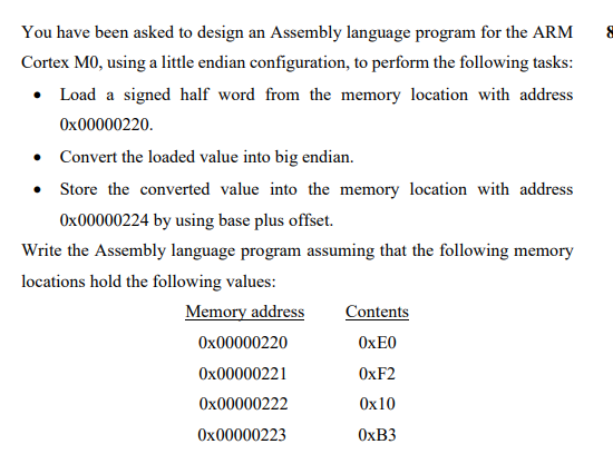 Solved You have been asked to design an Assembly language | Chegg.com