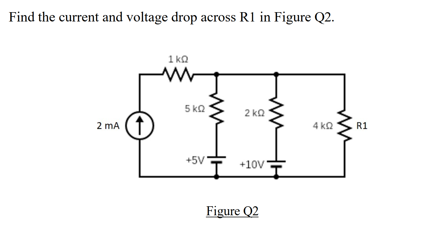 Solved Find the current and voltage drop across R1 ﻿in | Chegg.com
