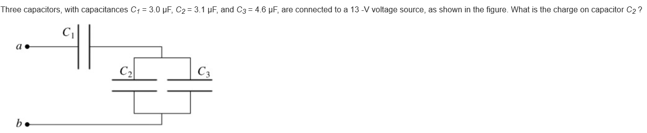 Solved Three capacitors, with capacitances C1 = 3.0 pF, C2 = | Chegg.com