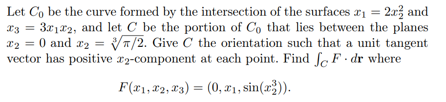 Solved Let Co be the curve formed by the intersection of the | Chegg.com