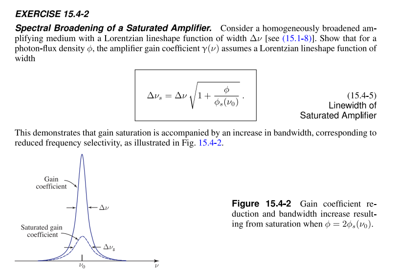 Solved Spectral Broadening of a Saturated Amplifier. | Chegg.com